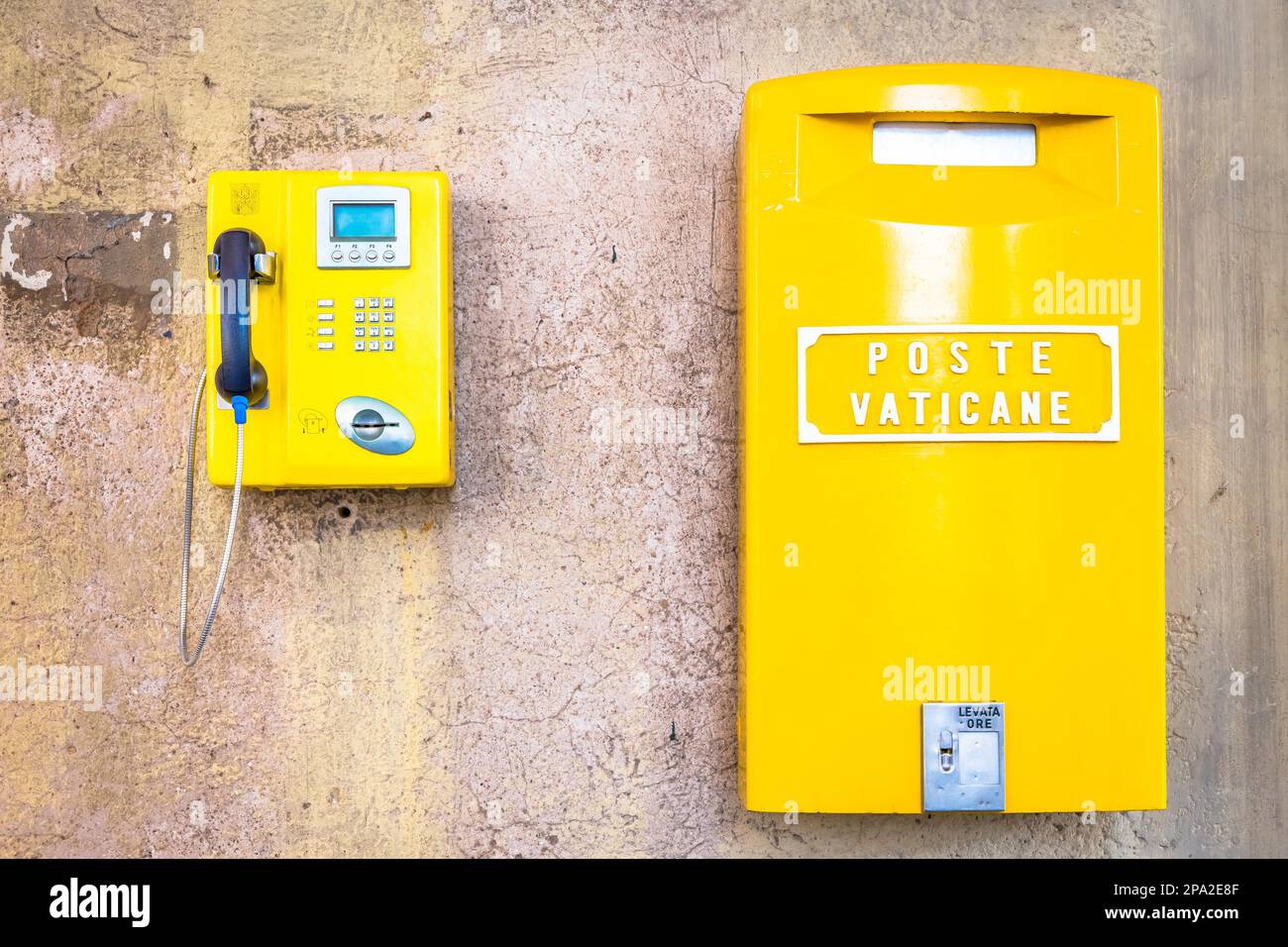 ROME, VATICAN STATE - AUGUST 19, 2018: Detail of the traditional yellow ...