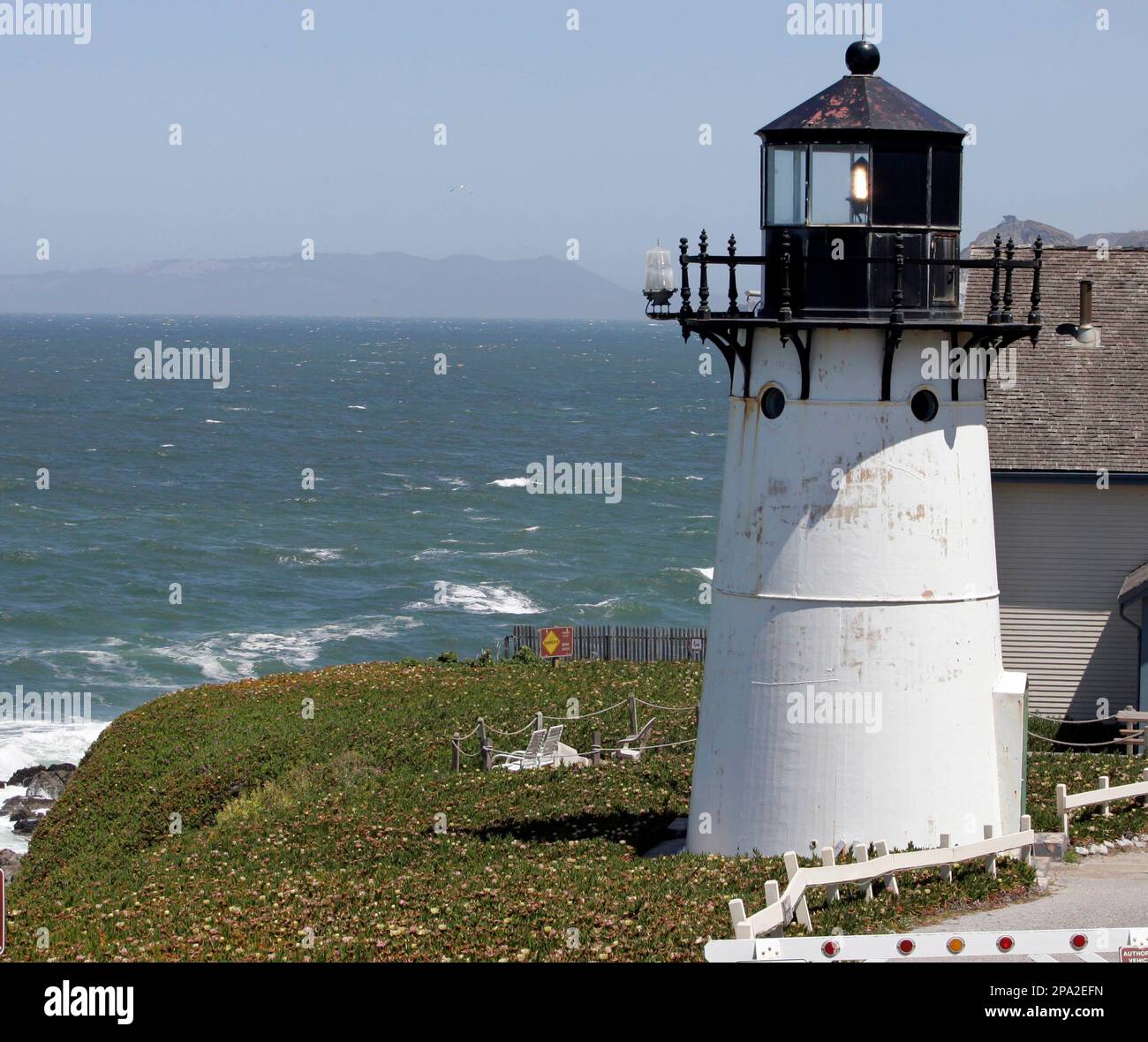 A lighthouse at Point Montara is shown in Montara, Calif., Wednesday ...