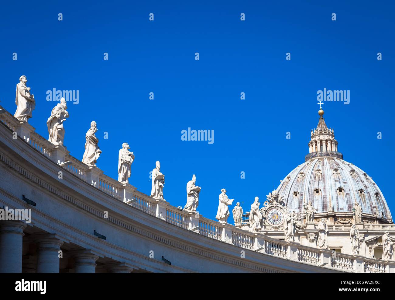Statues of Catholic Saints. Decorations on Bernini colonnade, Saint ...
