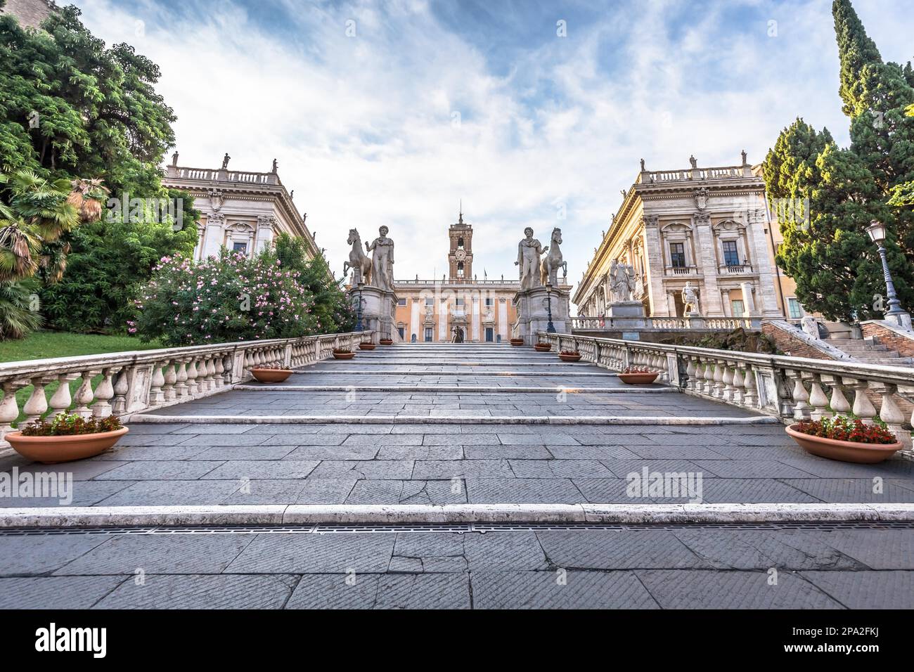 ROME, ITALY - CIRCA AUGUST 2020: staircase to Capitolium Square (Piazza ...