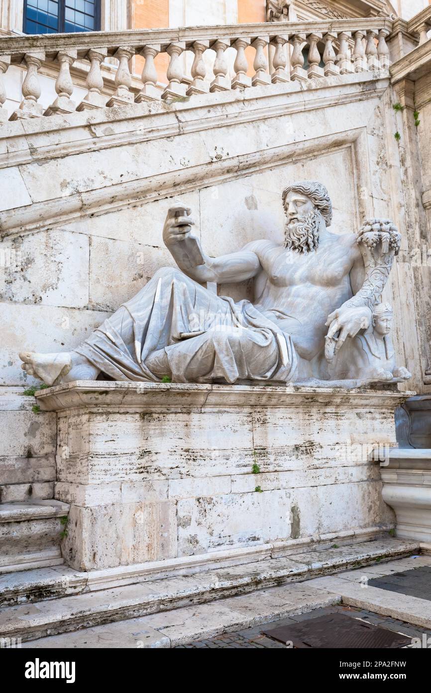 Rome, Italy. View of the staircase of the Palazzo Senatorio, a ...