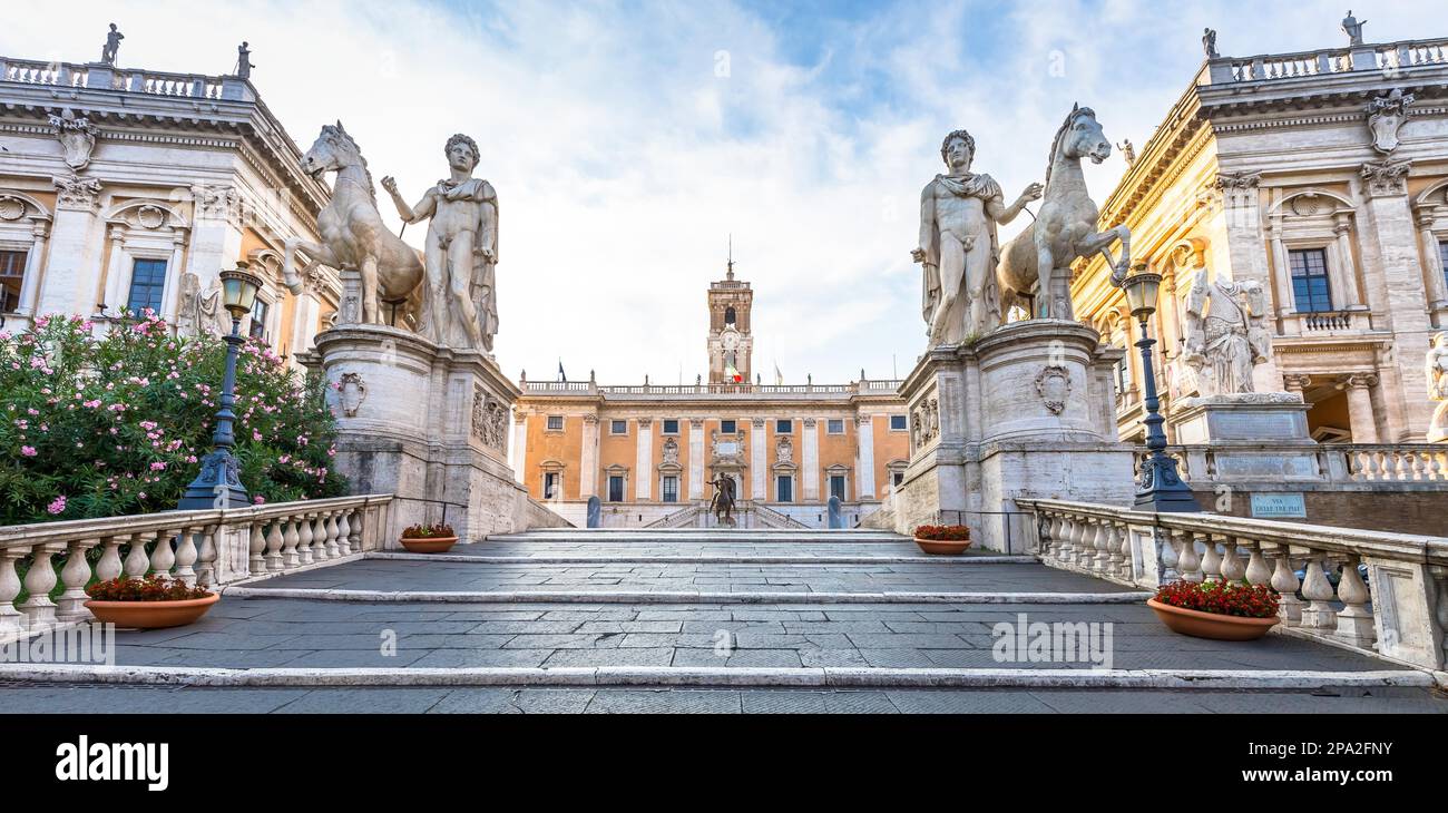 ROME, ITALY - CIRCA AUGUST 2020: staircase to Capitolium Square (Piazza ...