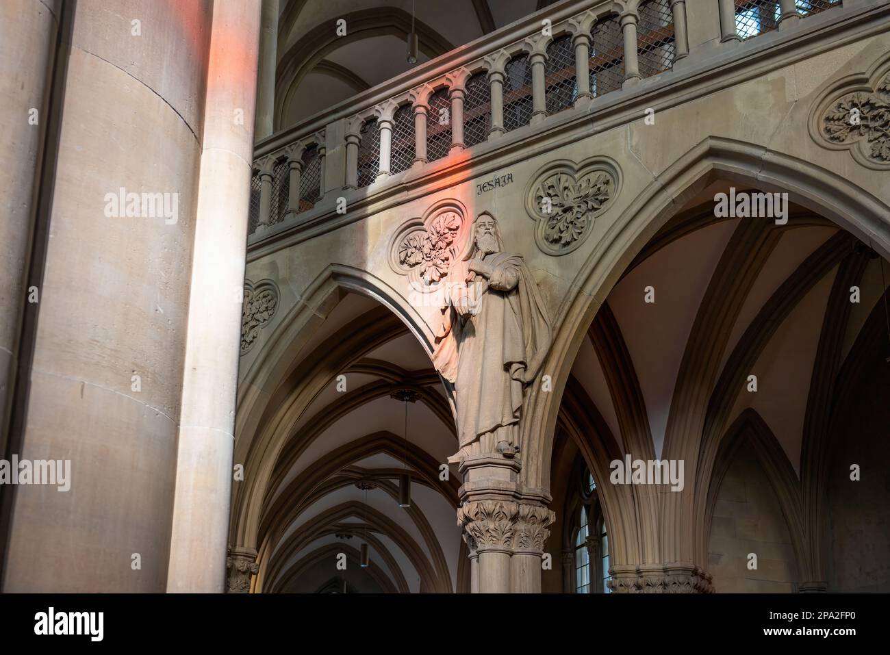 Isaiah Statue at St. John Church (Johanneskirche) Interior - Stuttgart ...
