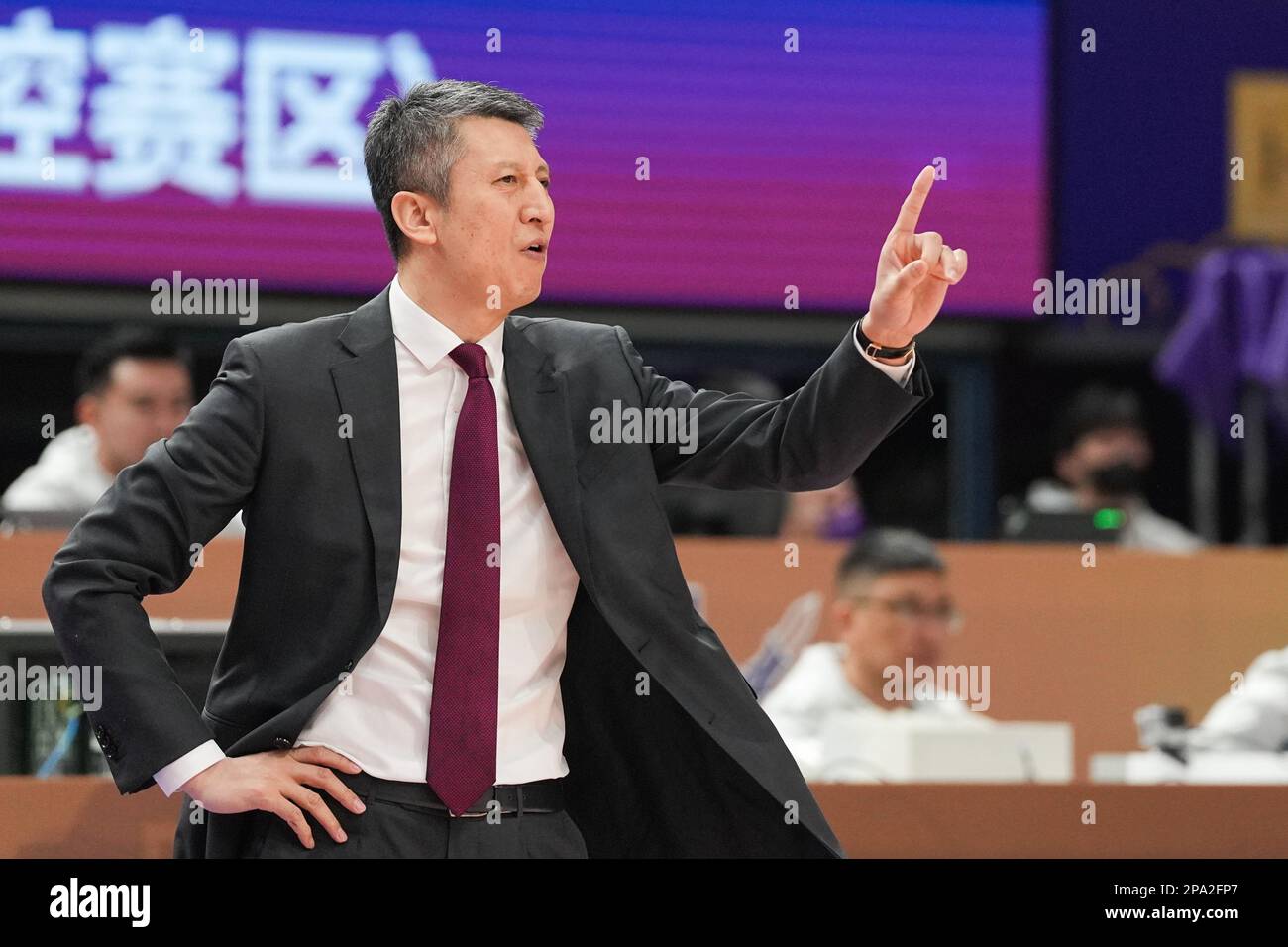 Beijing, China. 11th Mar, 2023. Head coach Guo Shiqiang of Guangzhou ...