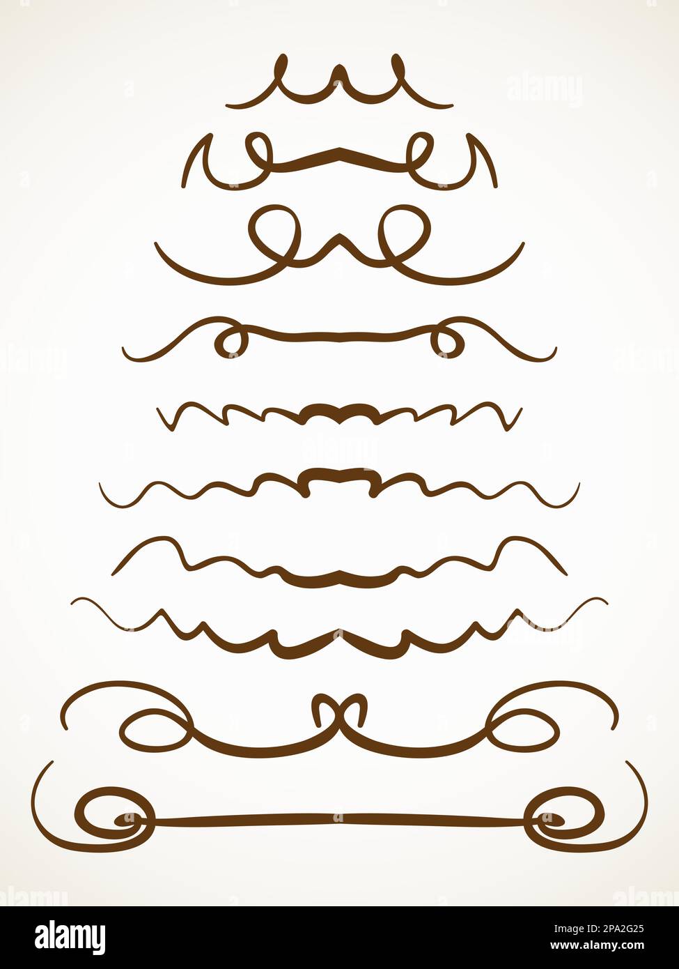 Hand drawn decorative line border set Stock Vector Image & Art - Alamy