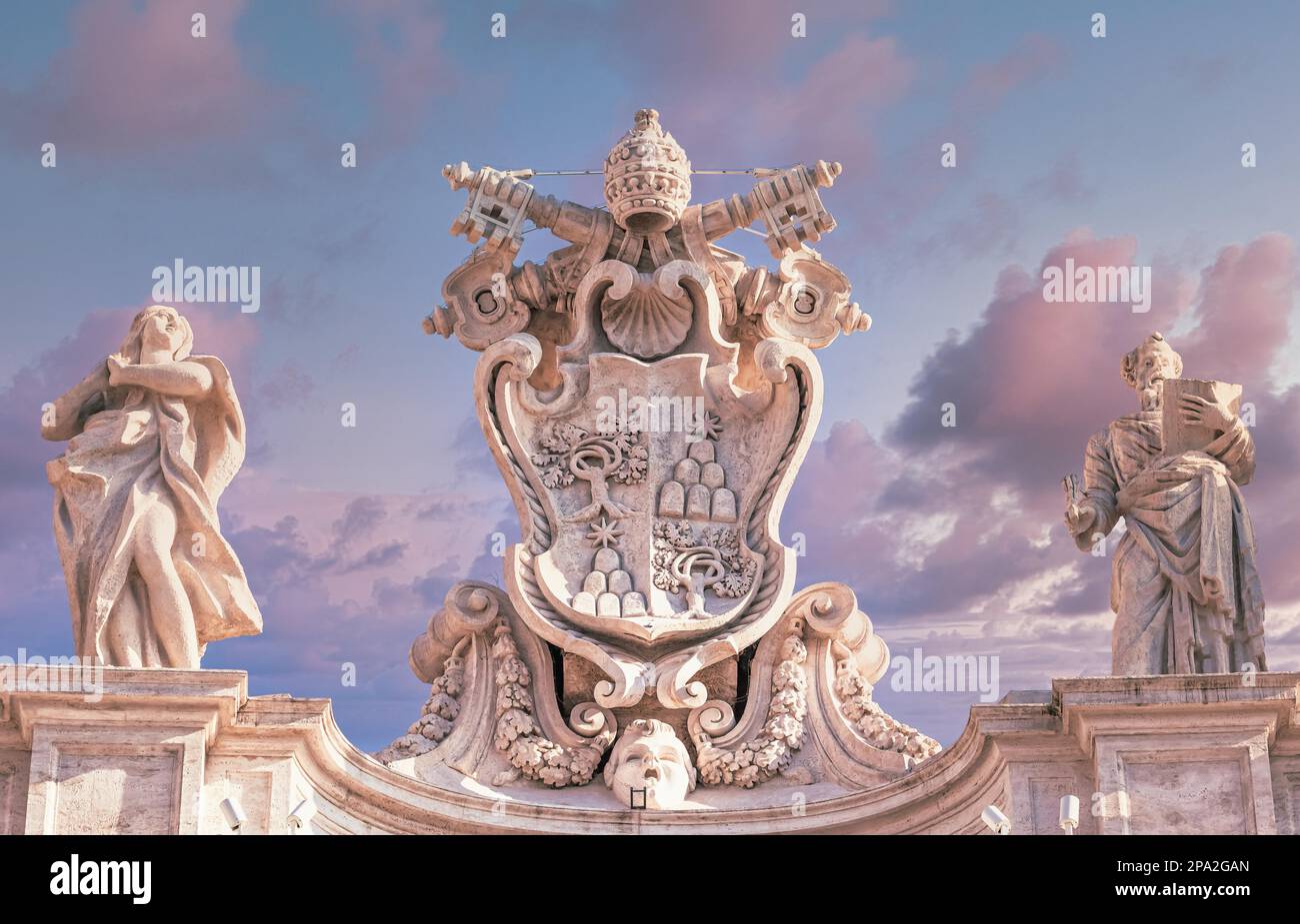 ROME, ITALY - CIRCA AUGUST 2020: antique Vatican symbol located in ...