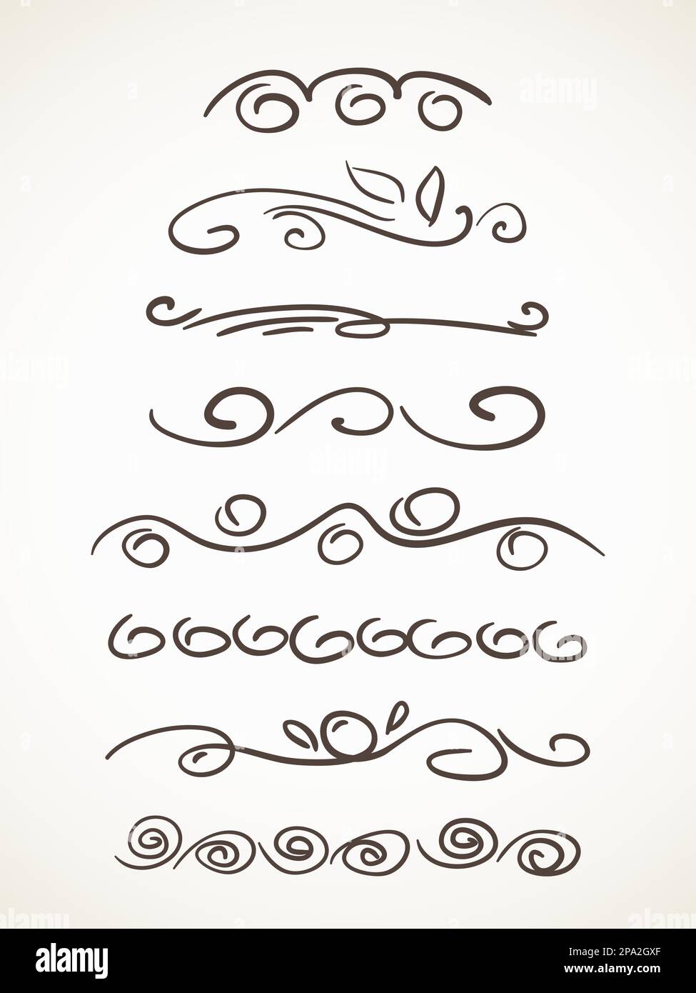 Hand drawn decorative line border set Stock Vector Image & Art - Alamy