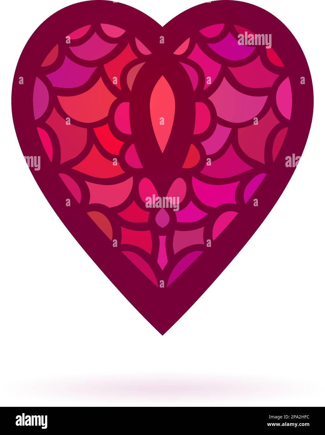 Ornamental heart, Isolated design element, Vector illustration Stock ...