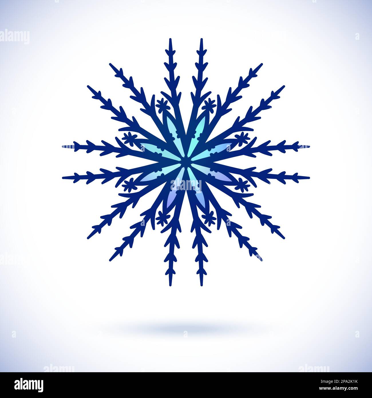 Floral snowflake, Isolated design element, Vector illustration Stock ...