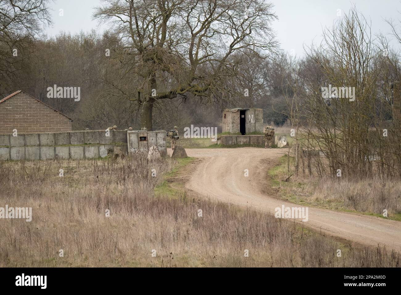 British army infantry soldiers in a battle ready camp, Wiltshire UK ...