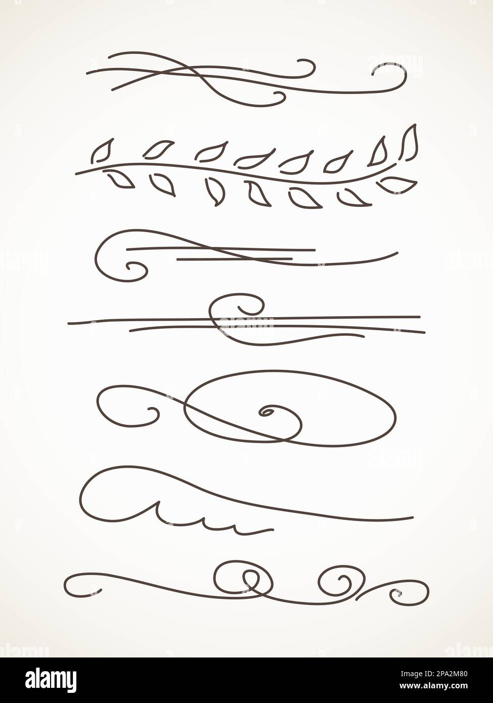 Hand drawn decorative line border set Stock Vector Image & Art - Alamy