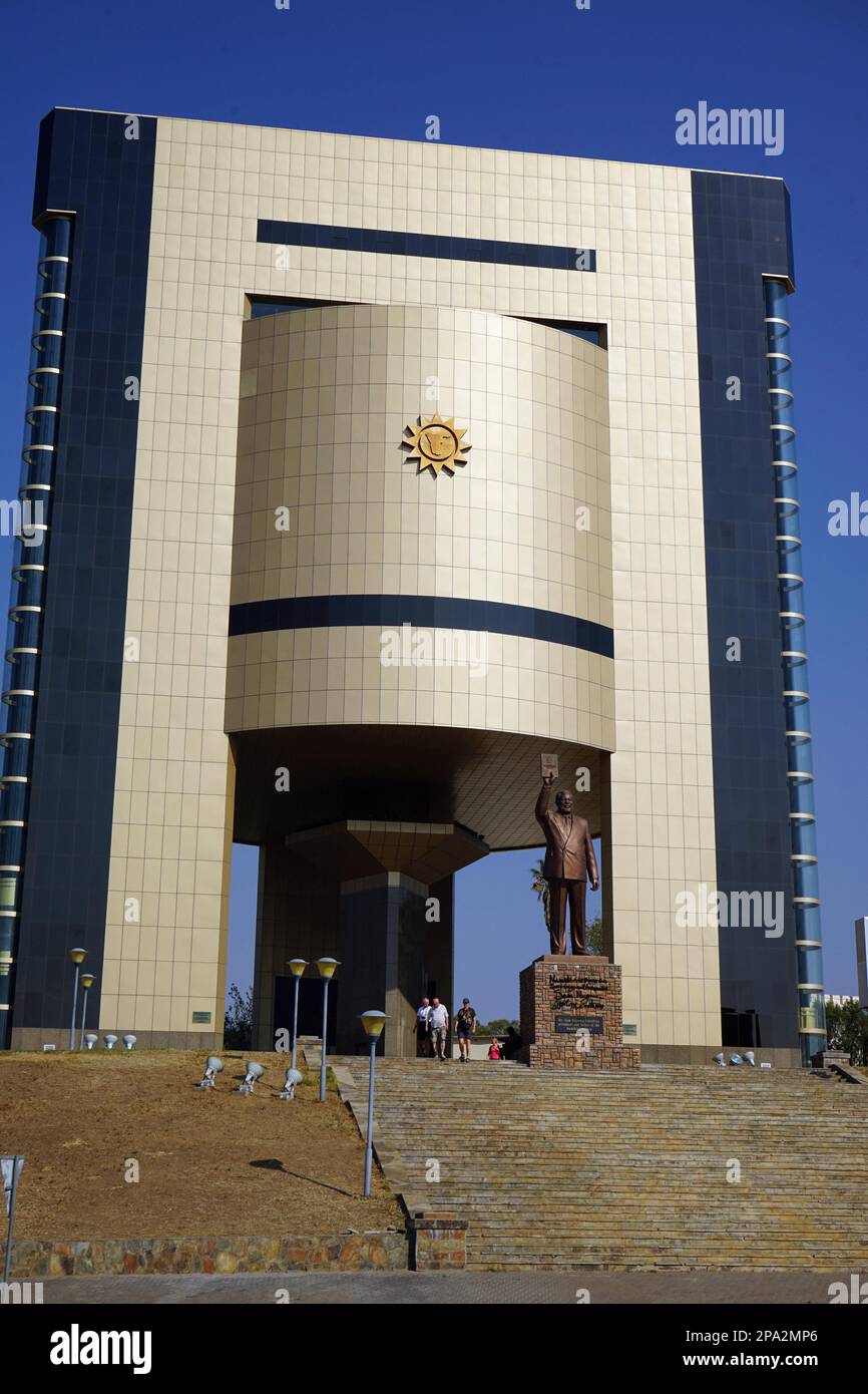 Monument to Sam Nujoma, in front of the Independence Memorial Museum ...