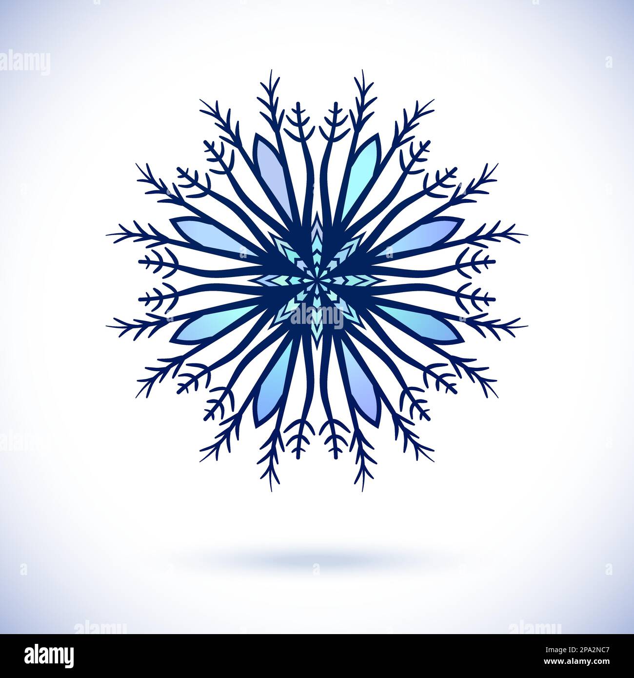Floral snowflake, Isolated design element, Vector illustration Stock ...