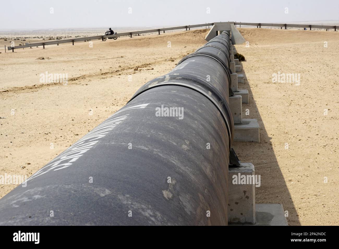 Water pipe near Swakopmund, Namibian Desert, Republi, Namib, Namibia ...