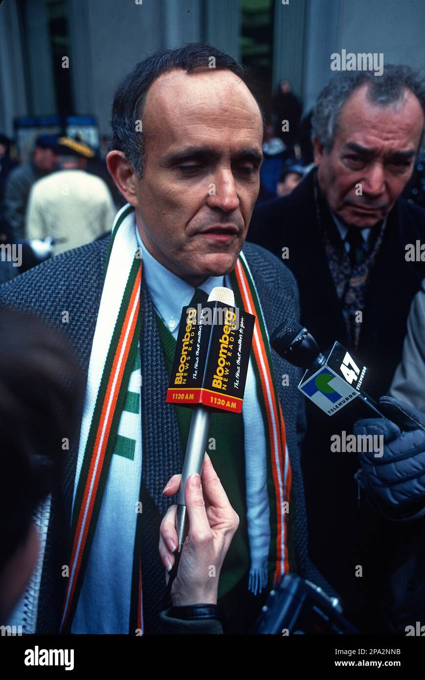 Mayor Rudolph Giuliani in the early 1990's in New York City Stock Photo ...