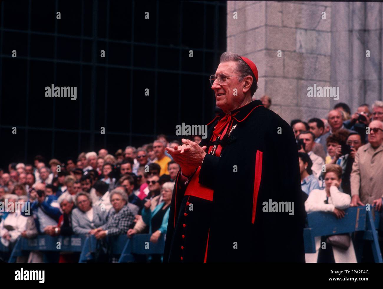 Cardinal O'Conner on the steps of Saint Patrick's Cathedral viewing the ...