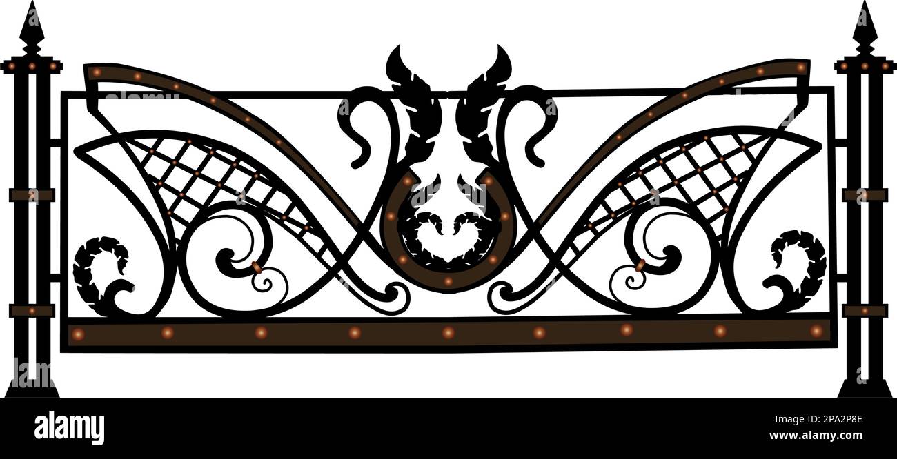 Gate fence isolated. Vector metal entrance. Fence gate vector ...