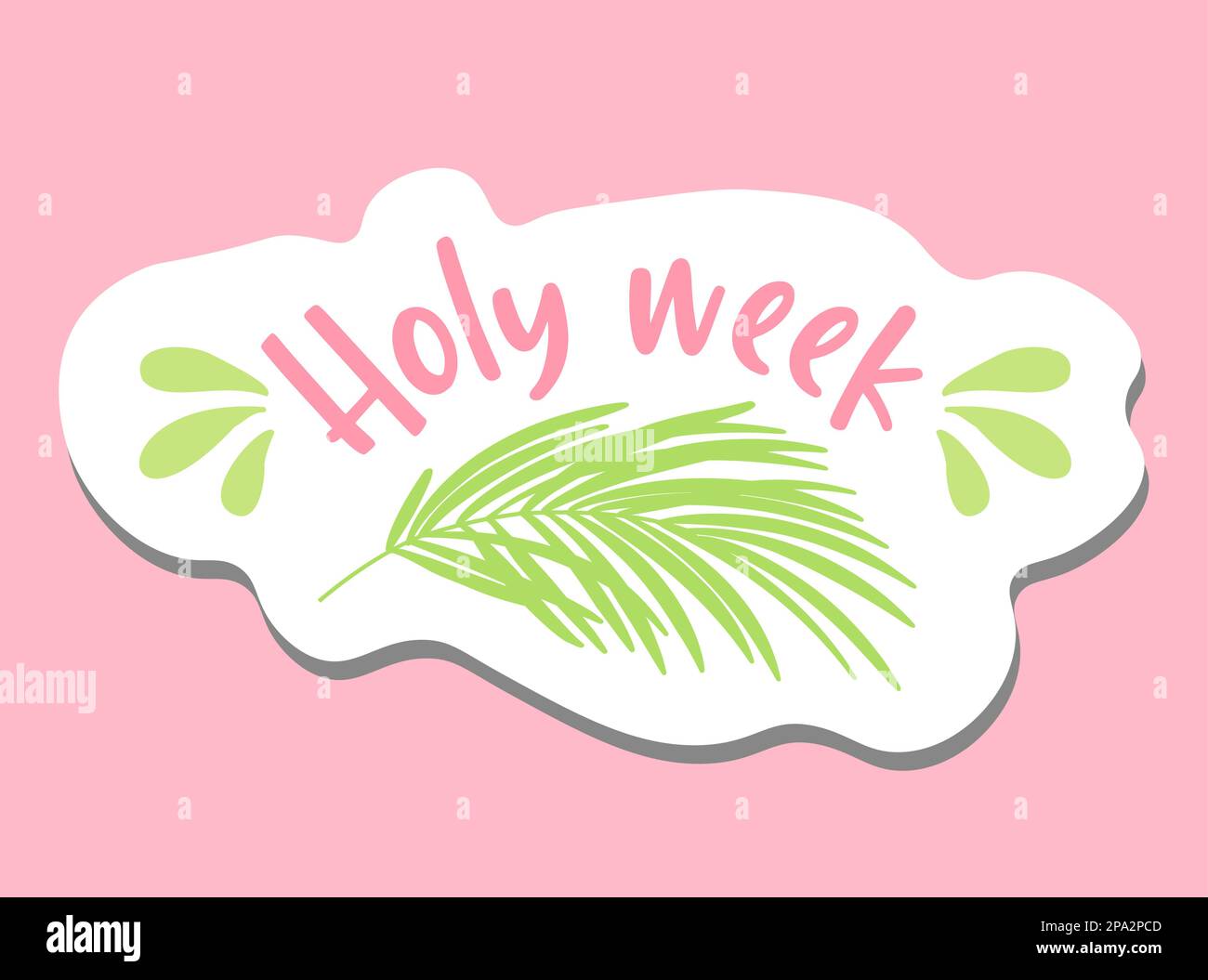 Christian sticker. Holy week sticker. Holy week illustration.Palm ...