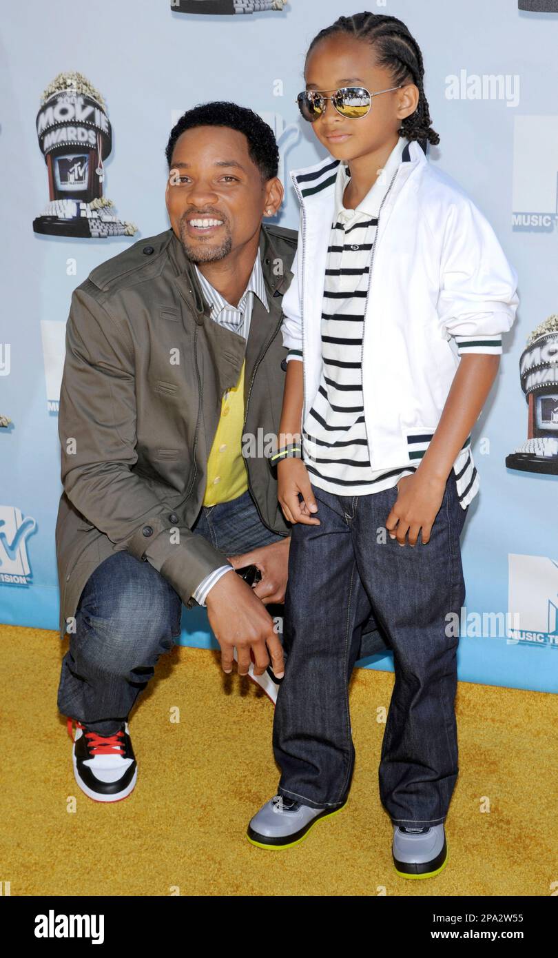 Actors Will Smith and his son, Jaden Smith arrive at the MTV Movie ...