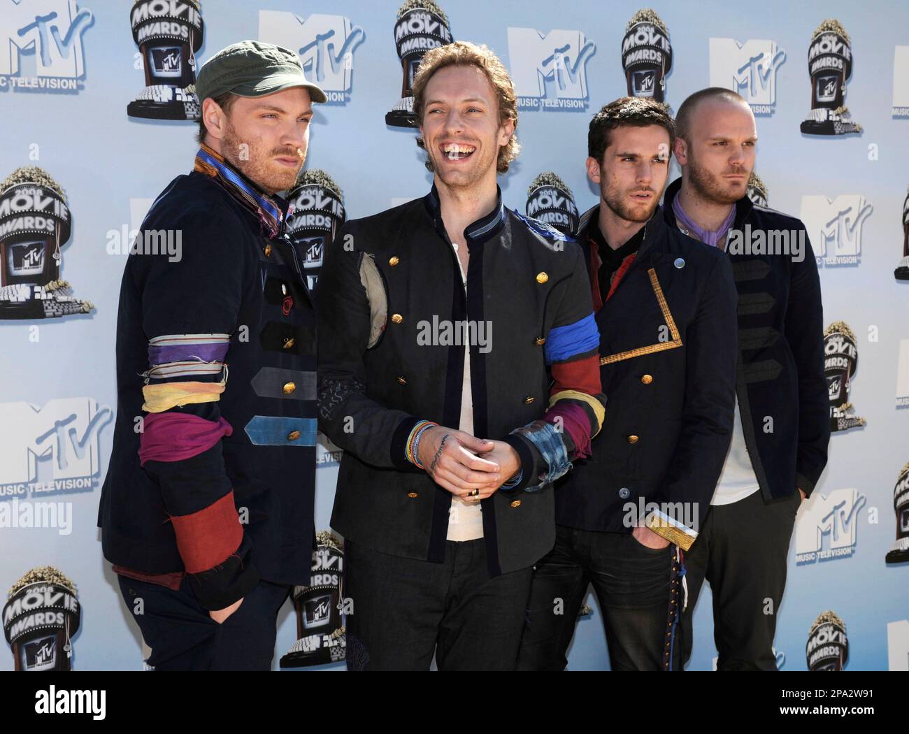 Coldplay arrives at the MTV Movie Awards on Sunday June 1, 2008, in Los ...