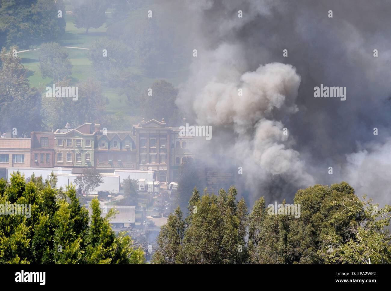 Smoke rises from a fire at Universal Studios Sunday, June 1, 2008 in ...