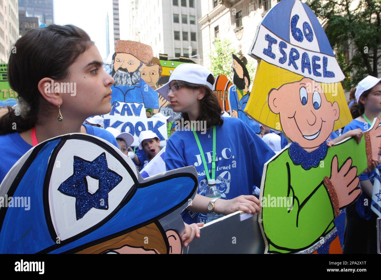 Malky Chein, left, and Daphna Becker, both 12 and students at the ...