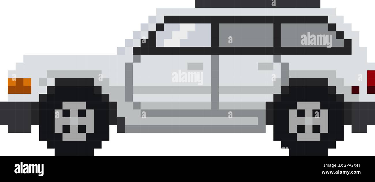 Pixel car. Off road vehicle side view. Vector flat graphic illustration ...