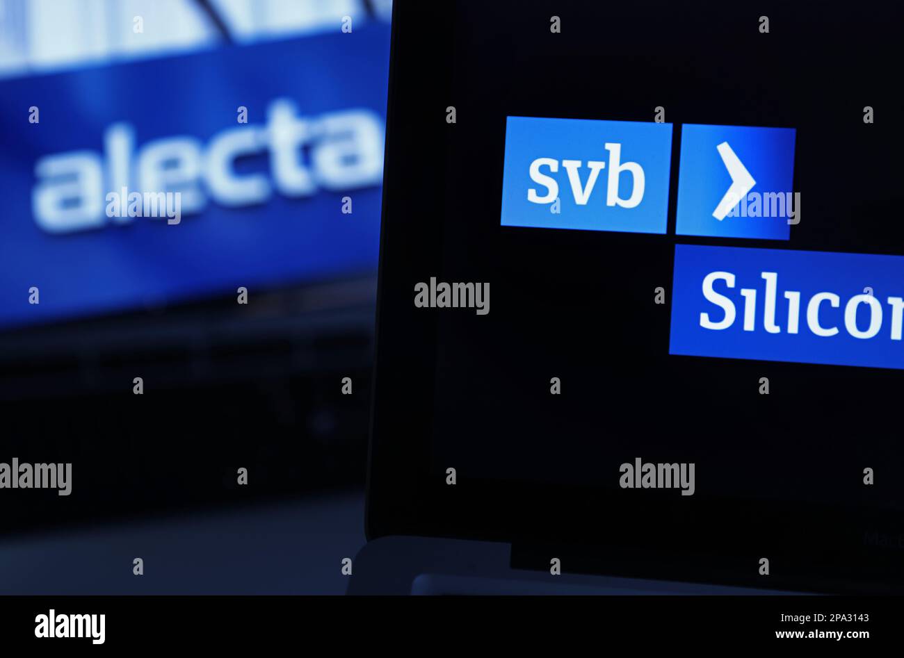 Silicon Valley Bank (SVB) and Alecta logotype Stock Photo - Alamy