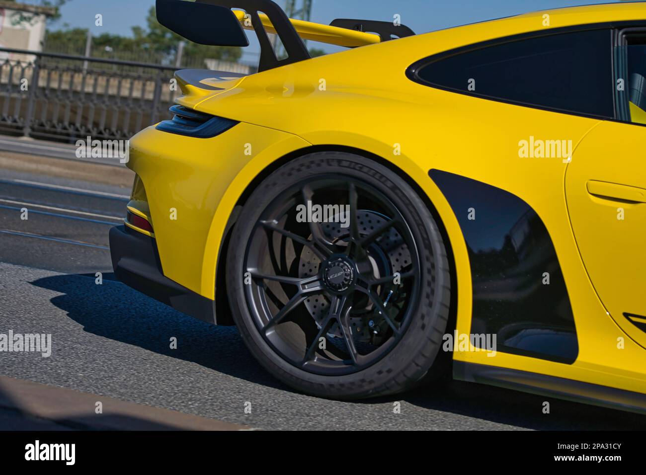 Classic car passing sports car hi-res stock photography and images - Alamy