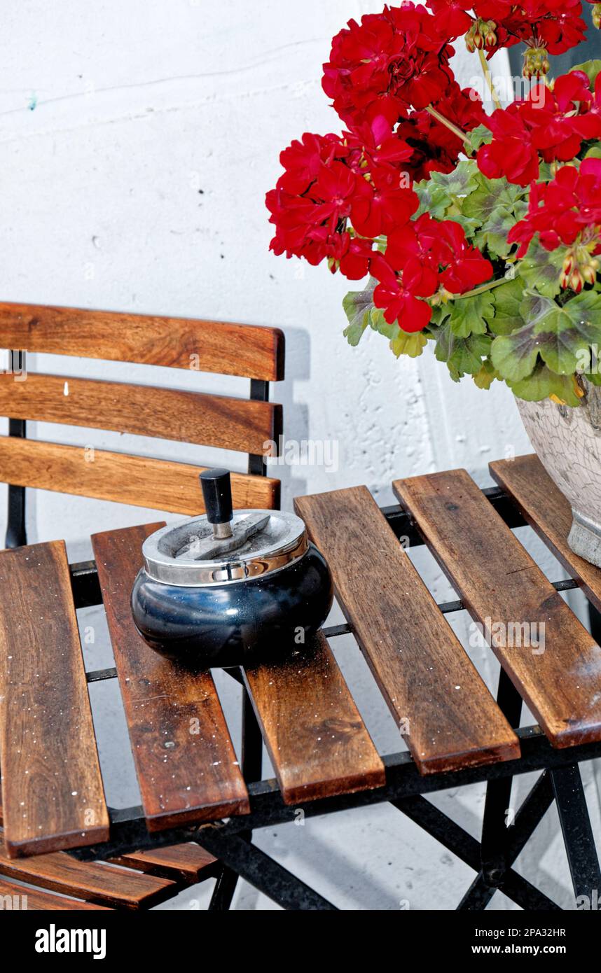 Flower decoration in Gamle Stavanger, an historic area of the old city ...