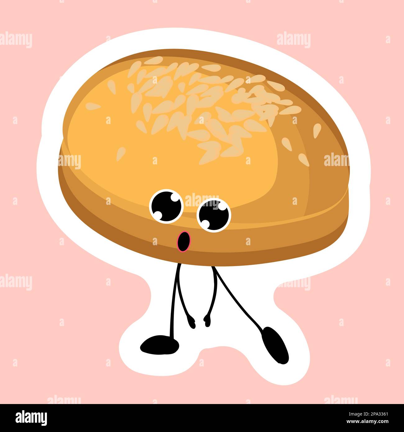 Bun sticker. Bakery logo. Bakery and confectionery vector illustration ...