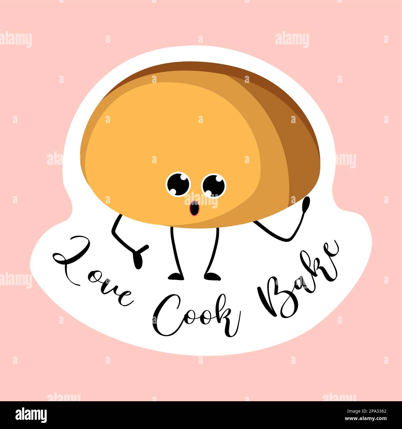 Bun sticker. Bakery logo. Bakery and confectionery vector illustration ...