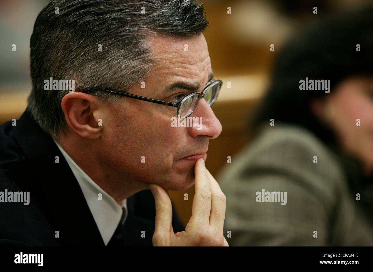 Former Gov. James E. McGreevey listens as his estranged wife, Dina ...