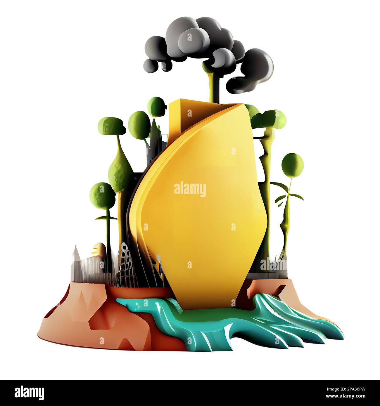 Power plant air pollution Cut Out Stock Images & Pictures - Alamy