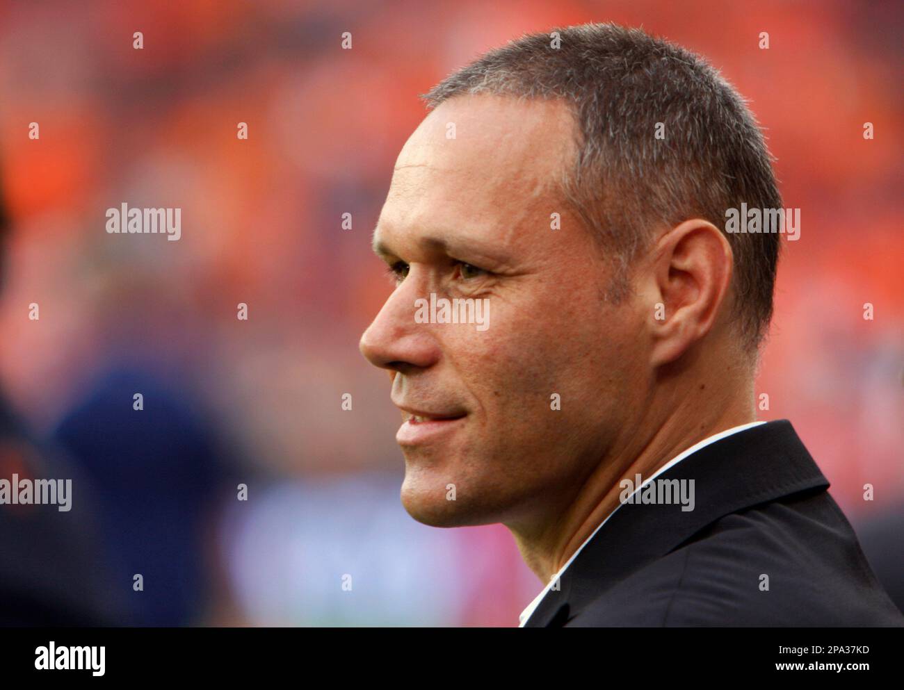 Dutch soccer coach Marco van Basten looks on during their friendly ...