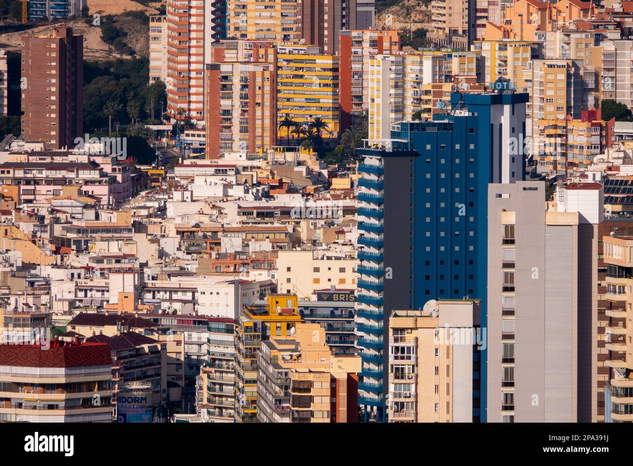 Benidorm, showing high rise buildings and skyscrapers in this popular ...
