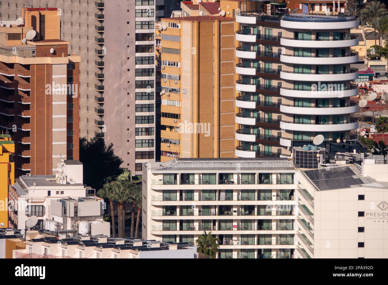 Benidorm, showing high rise buildings and skyscrapers in this popular ...
