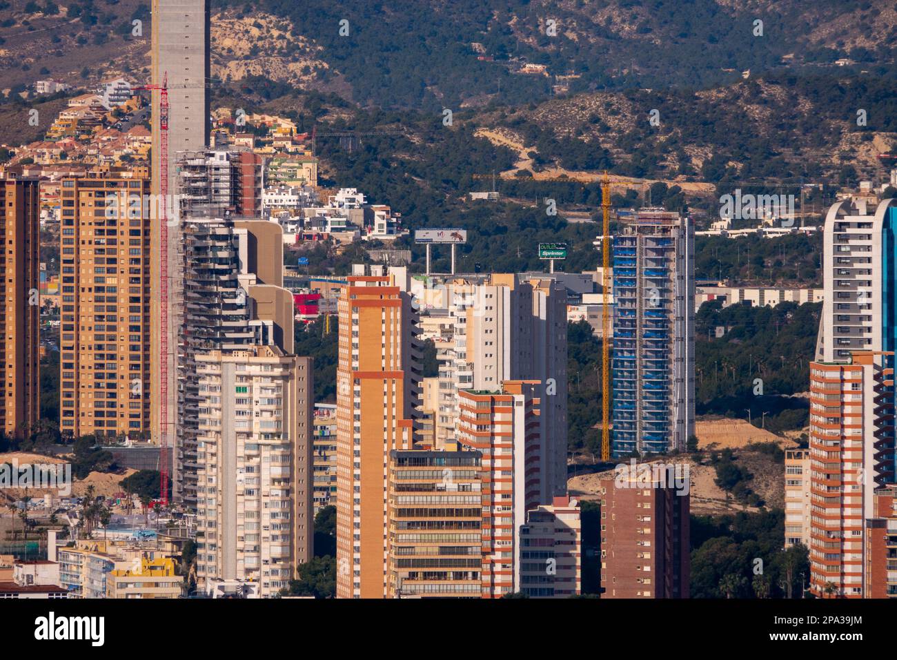 Benidorm, showing high rise buildings and skyscrapers in this popular ...