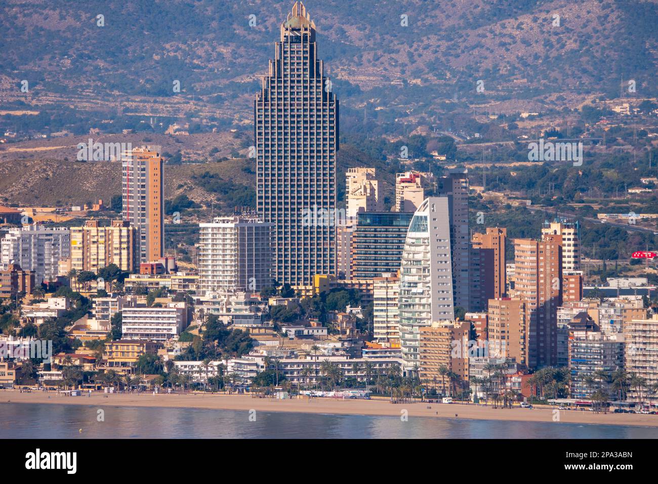 Benidorm, showing high rise buildings and skyscrapers in this popular ...