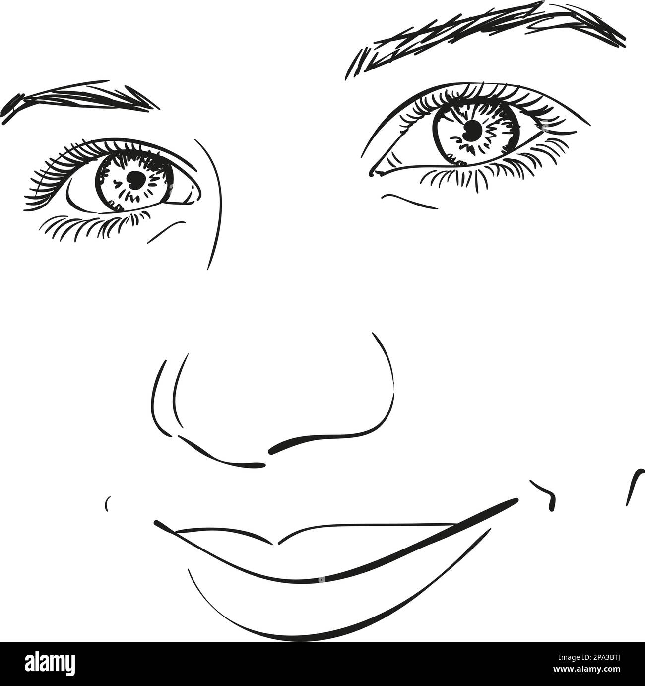 Happy Girl Face Drawing