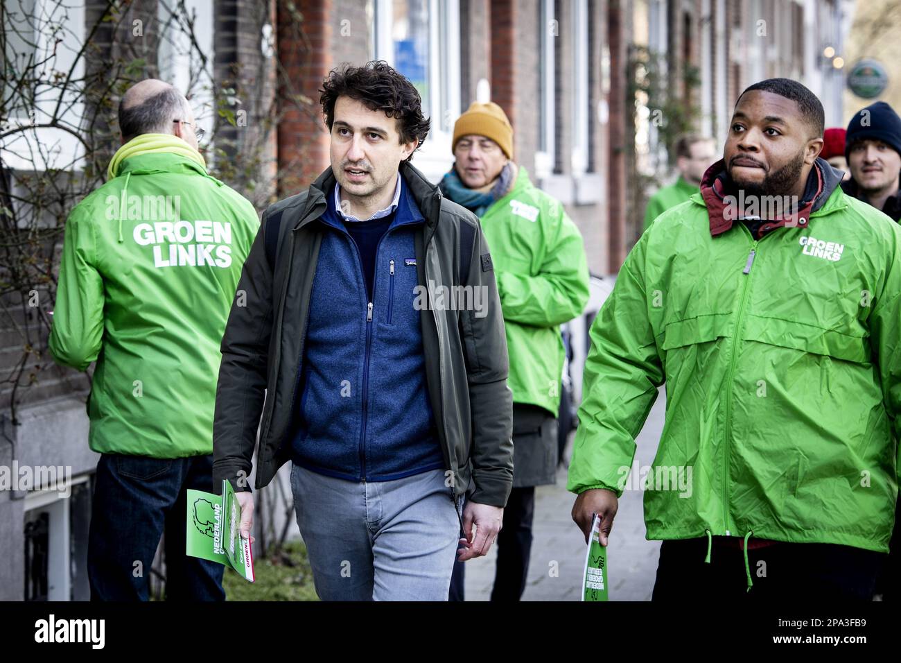ROTTERDAM - GroenLinks leader Jesse Klaver is handing out flyers in ...