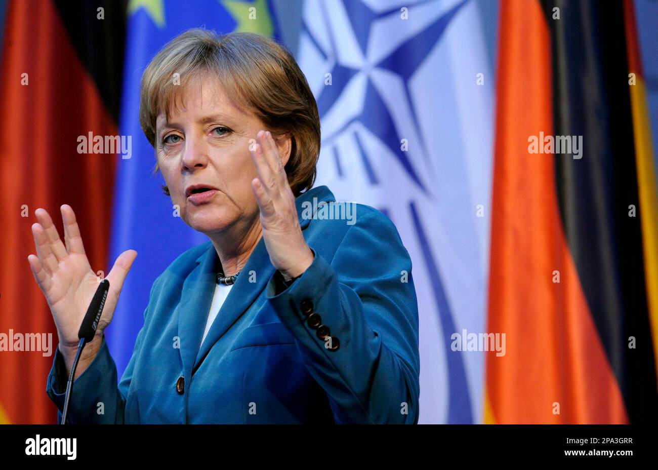 Bundeskanzlerin Angela Merkel (CDU) spricht am Montag, 26. Mai 2008 ...