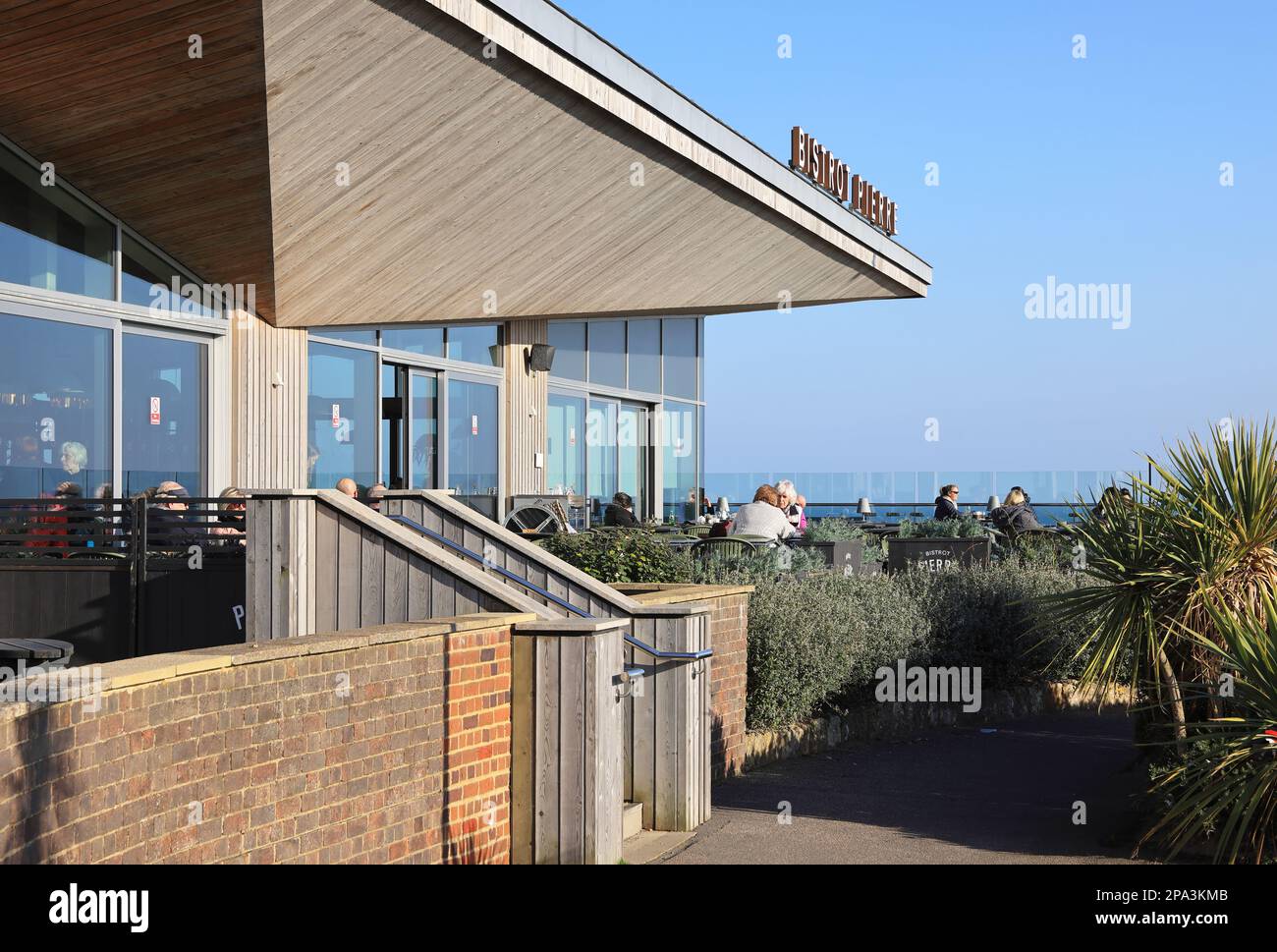 French restaurant Bistro Pierre in Eastbourne on the seafront, in East ...