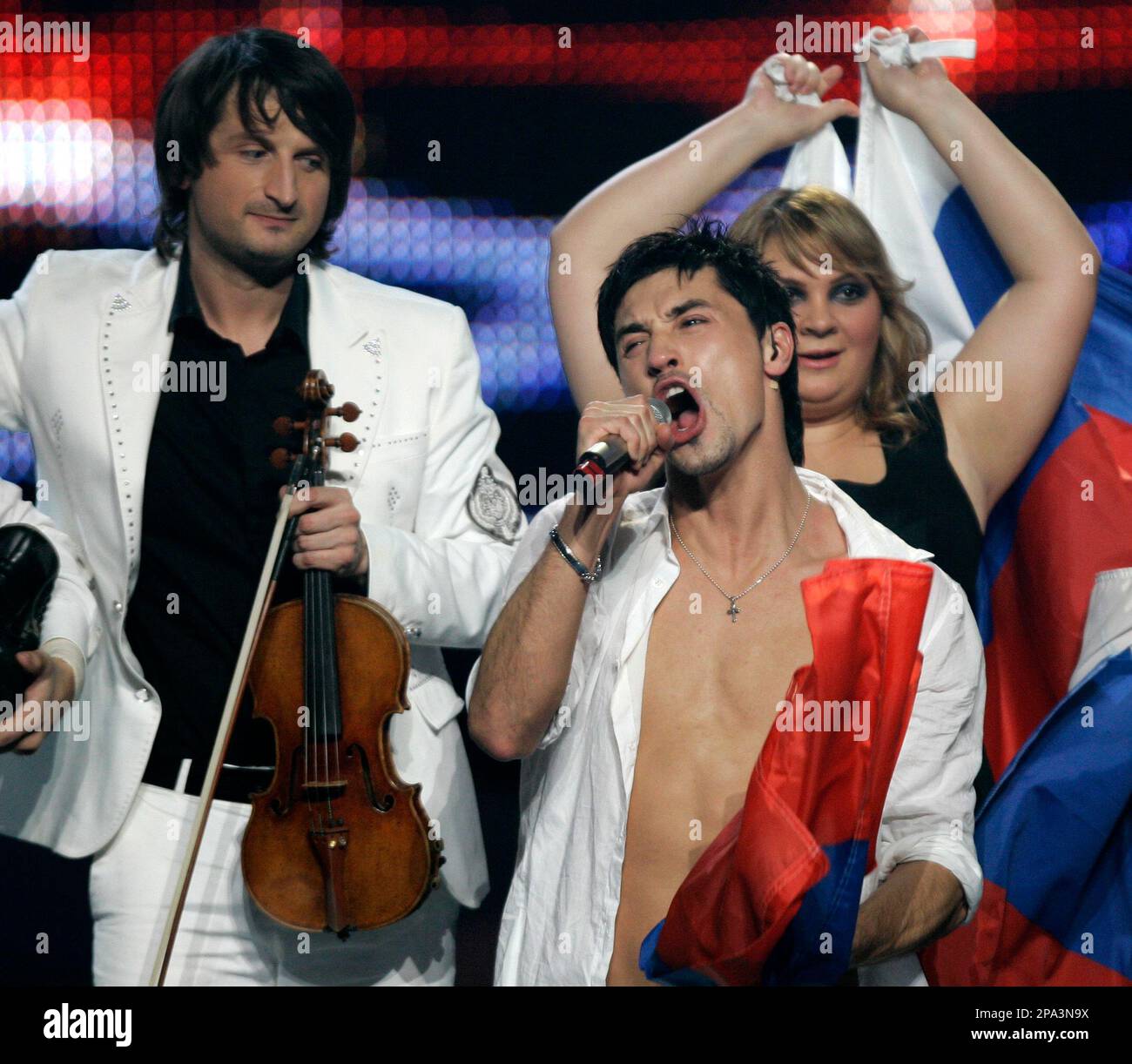 Winner of the 2008 Eurovision Song Contest Russia's Dima Bilan ...