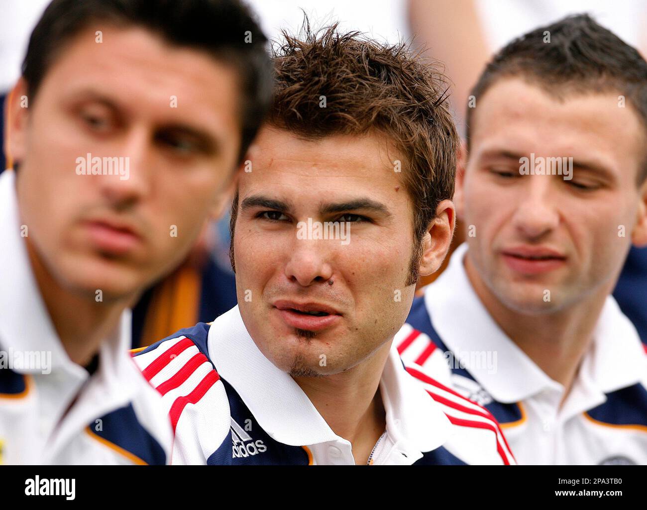 Romania's national soccer team players Ciprian Marica, left, Adrian ...