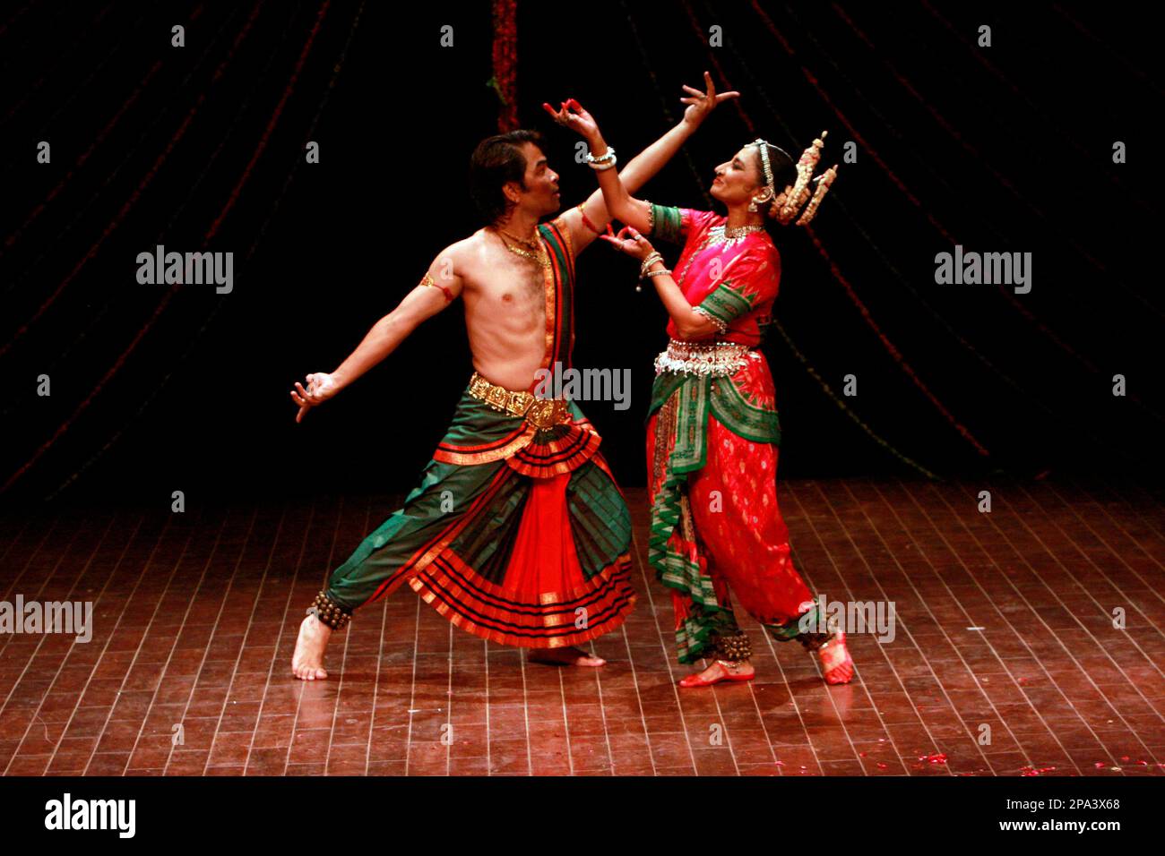 Pakistan's famous classical dancer Sheema kirmani, right, performs with ...