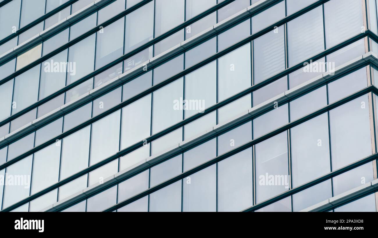 Skyscrapers office exterior. Details of complex high rise building ...