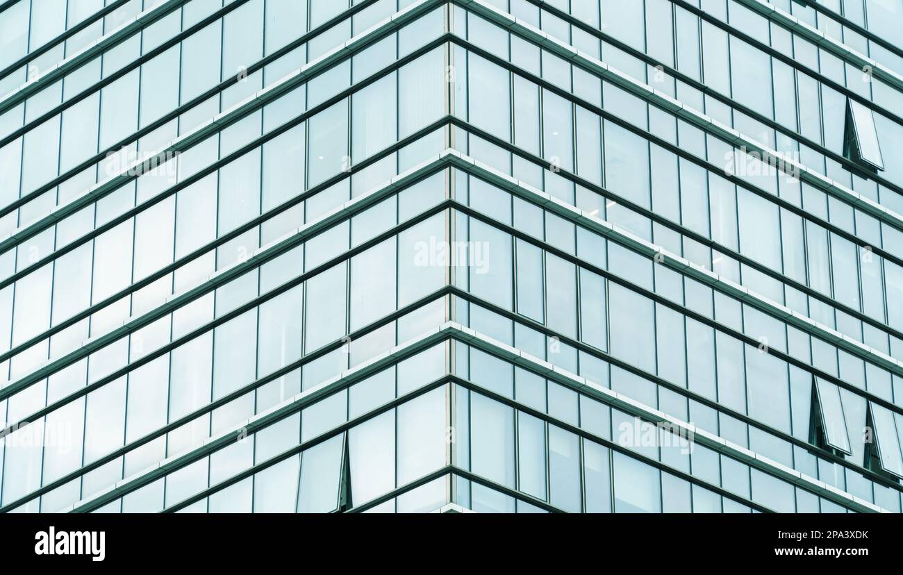 Skyscrapers office exterior. Details of complex high rise building ...