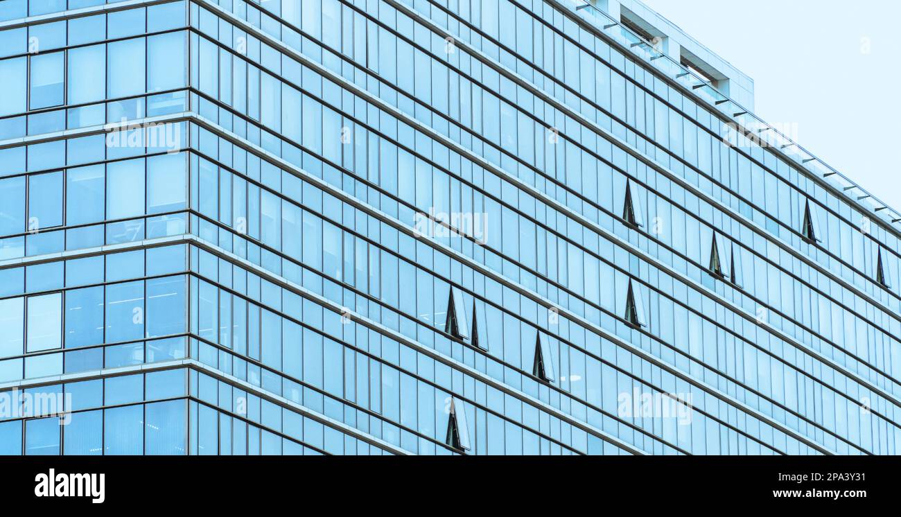 Skyscrapers office exterior. Details of complex high rise building ...