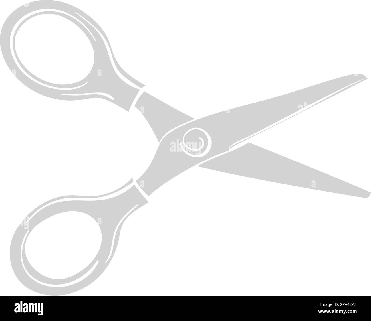 Vector scissors grey monochrome isolated on white background Stock ...